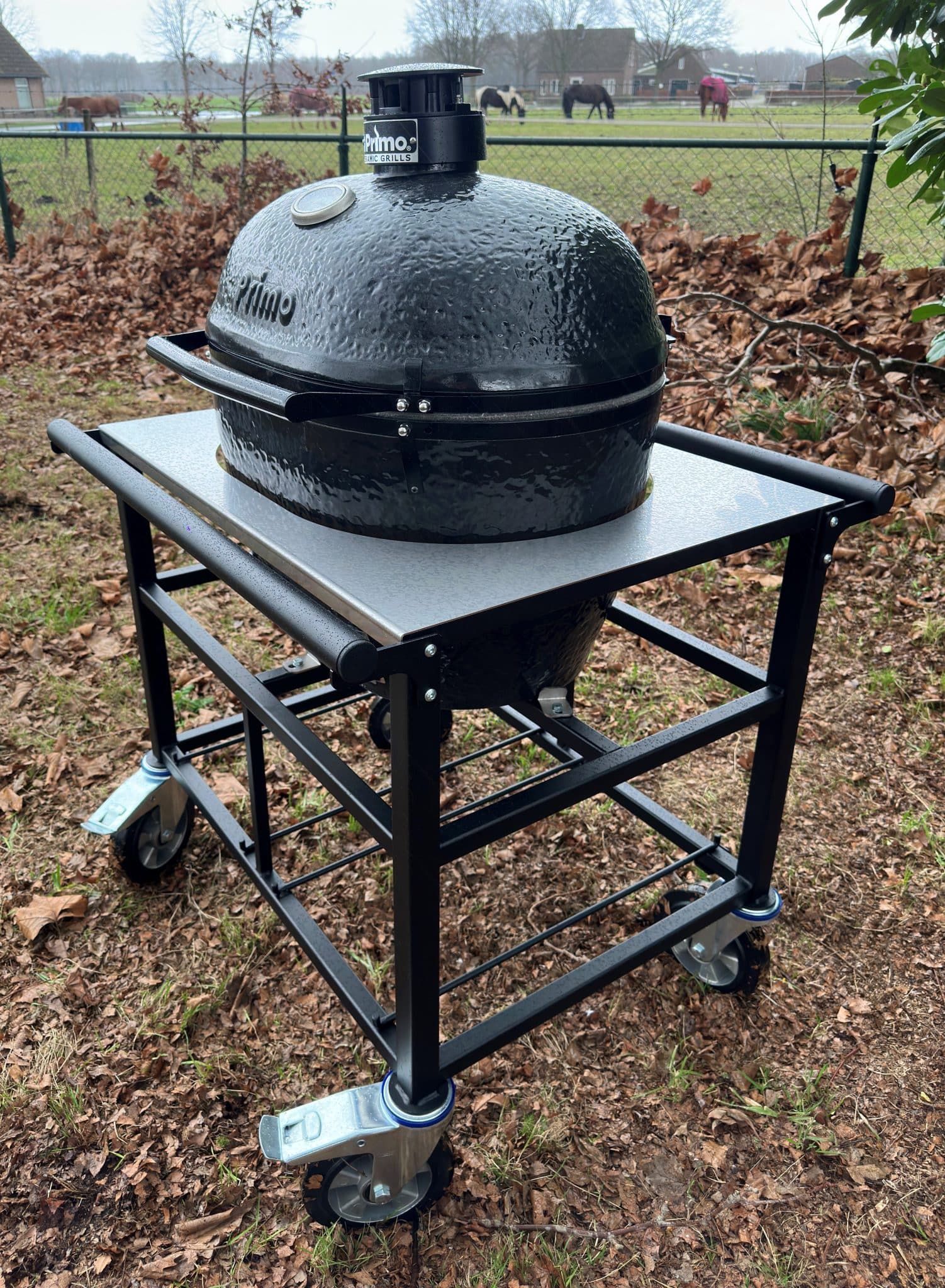Primogrill Large Tafel met grote wielen en RVS blad - Tafels / Kasten ...